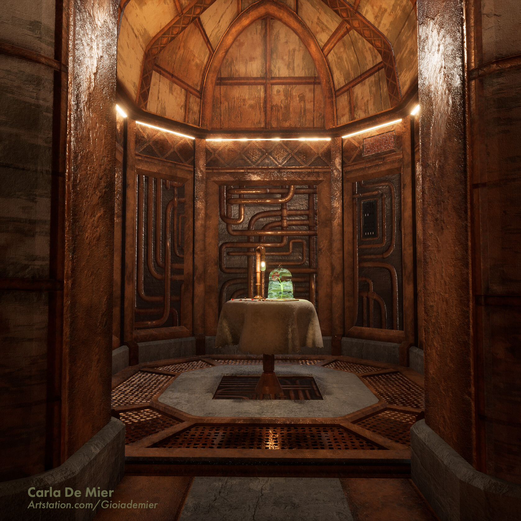 ArtStation - Steampunk Hallway