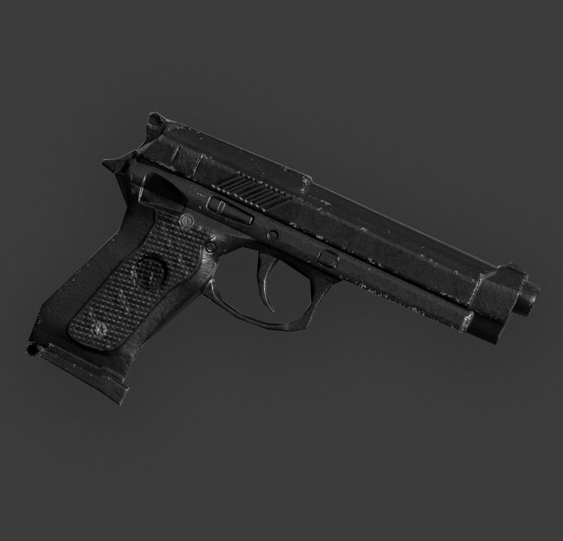 ArtStation - Realistic Low-Poly Gun