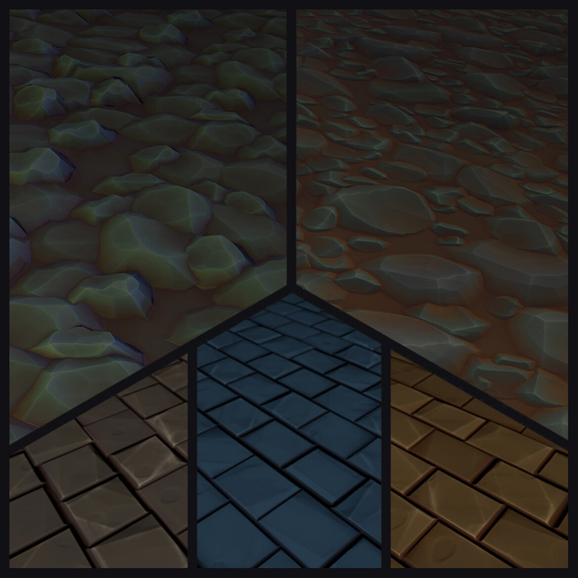ArtStation - Stylized Rock and Brick Floor - Substance Designer