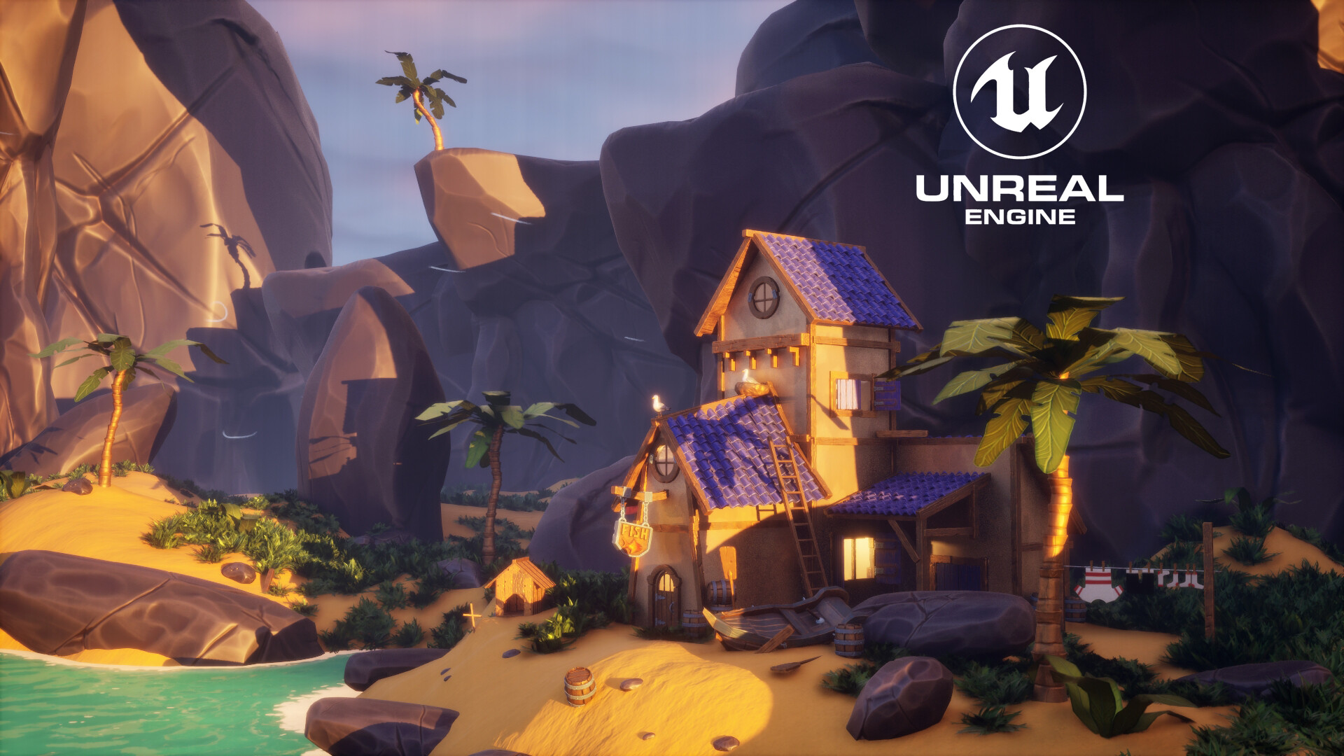 ArtStation - Stylised small Island [Environment UE5]