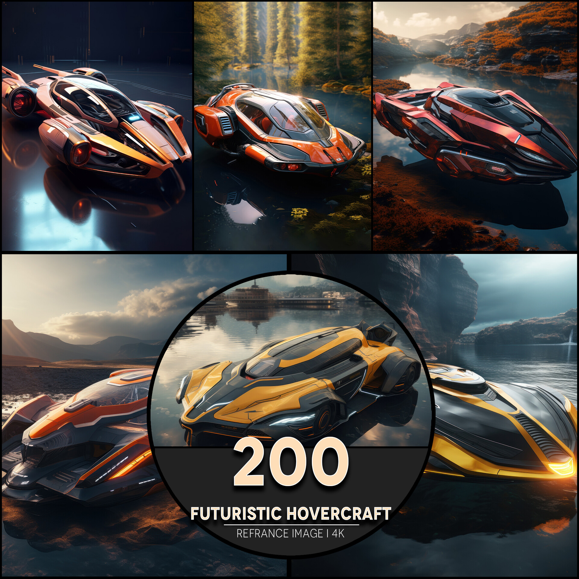 ArtStation - Futuristic Hovercraft 4K Reference/Concept Images