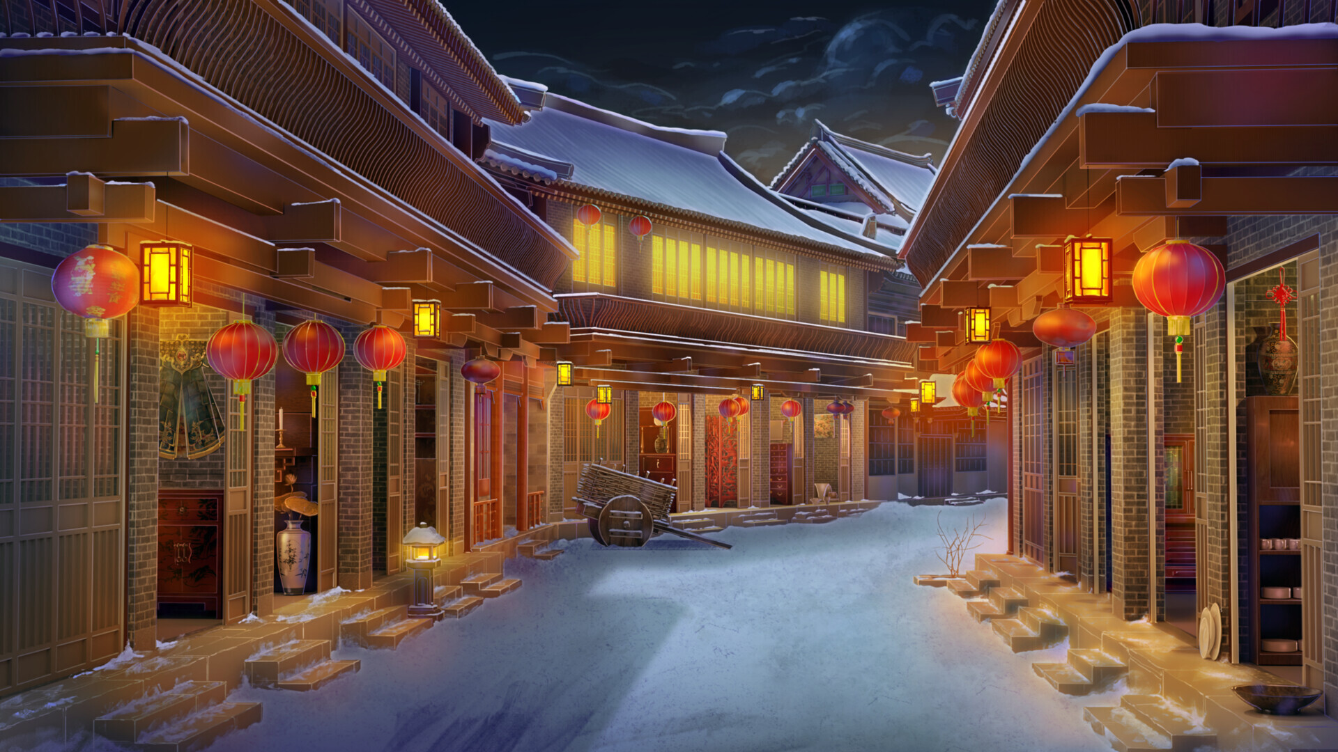 ArtStation - Chinese shops on the street