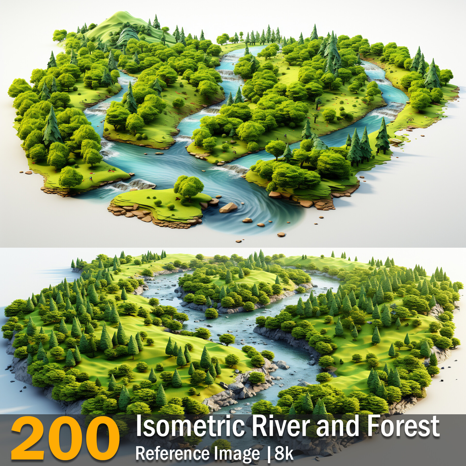 ArtStation - Isometric River and Forest | Reference Images | 8k