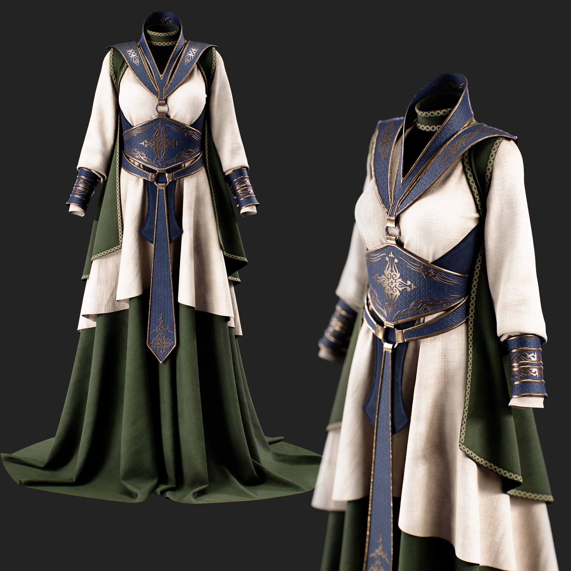 ArtStation - Fantasy Outfit-FEMALE- MD/Clo3d + Smart Material + 4K ...