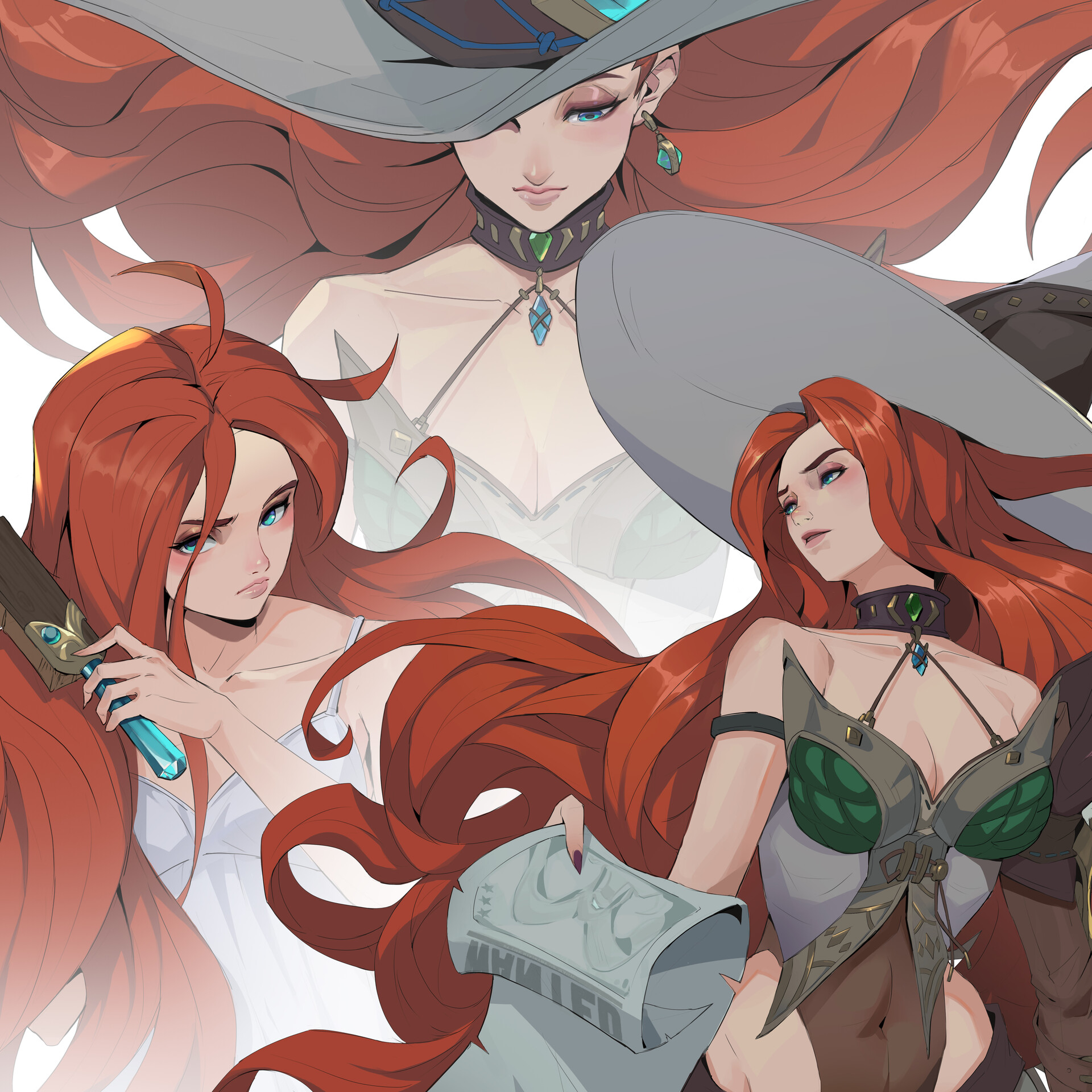 ArtStation - 《Gem Witch》，一套结合弩枪，宝石，女巫的角色设计，感谢牙爷和冷哥指点。