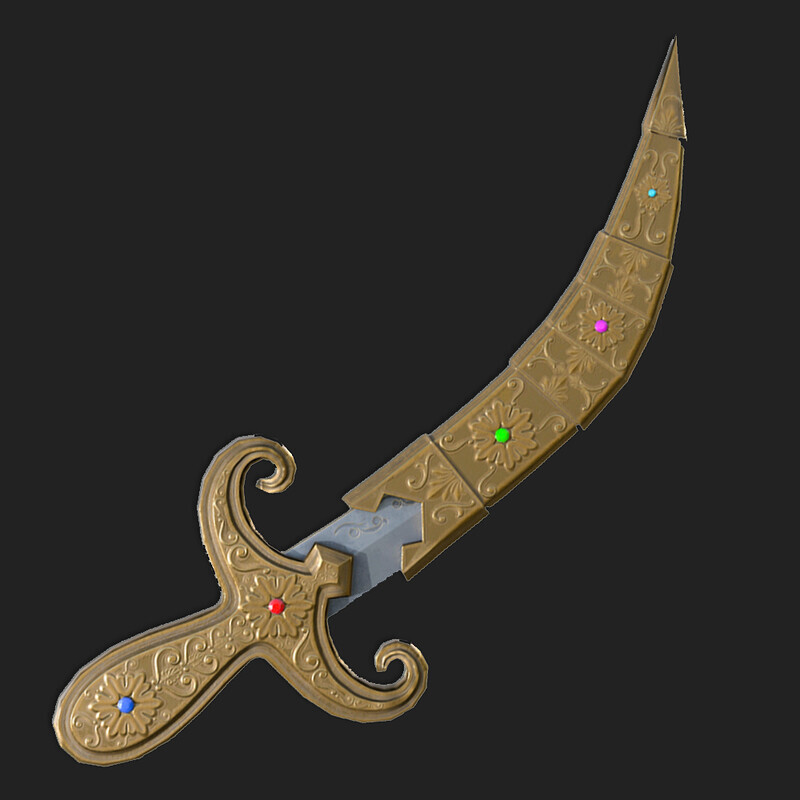 ArtStation - Ancient Golden Dagger - Game Ready 3D PBR Asset