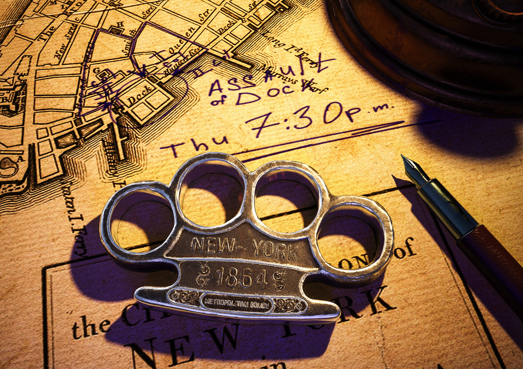 ArtStation - Brass knuckles Metropolitan Police 1864 years
