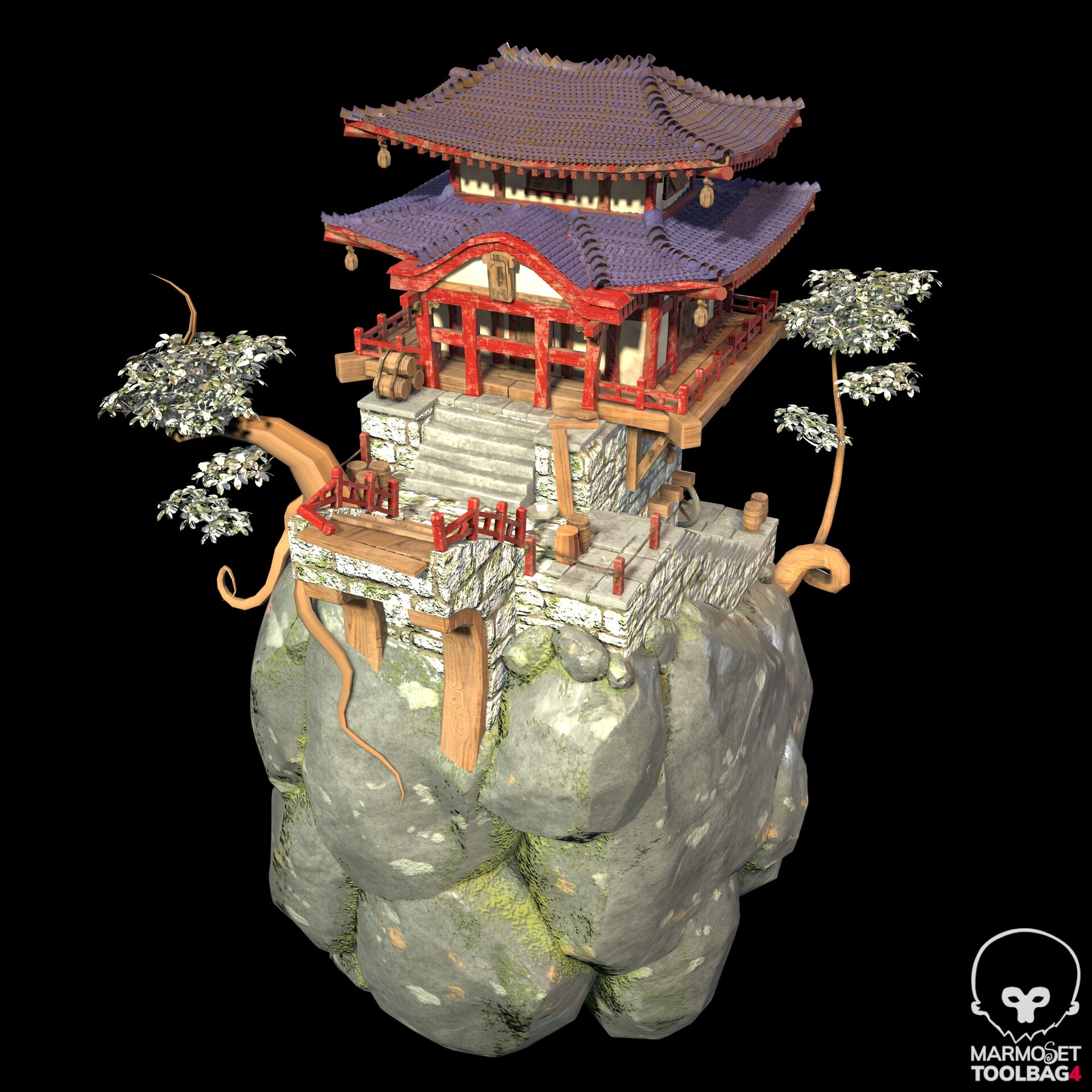 ArtStation - chinese temple model of maya