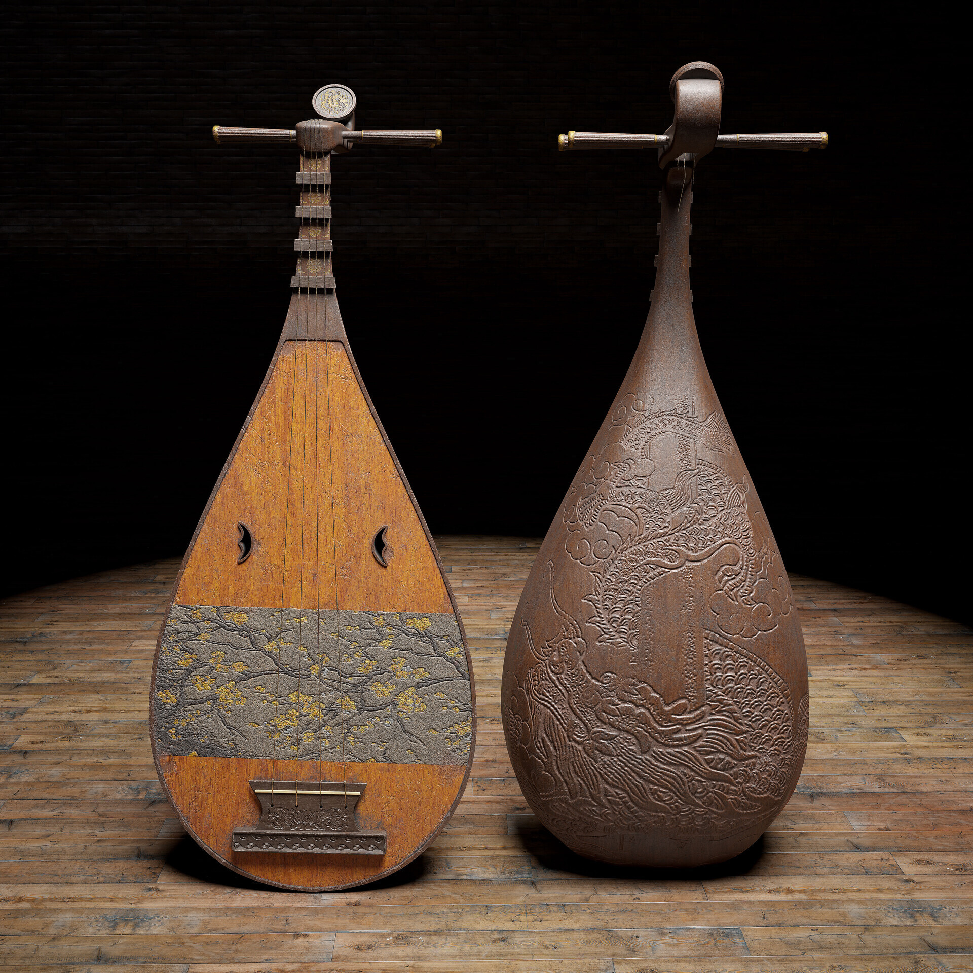 ArtStation - The biwa (Japanese: 琵琶)