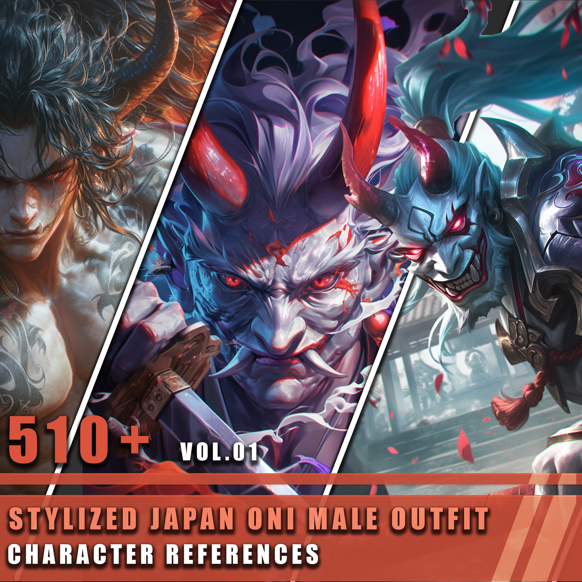ArtStation - 510+ Stylized Japan Oni Male Outfit - Character References ...