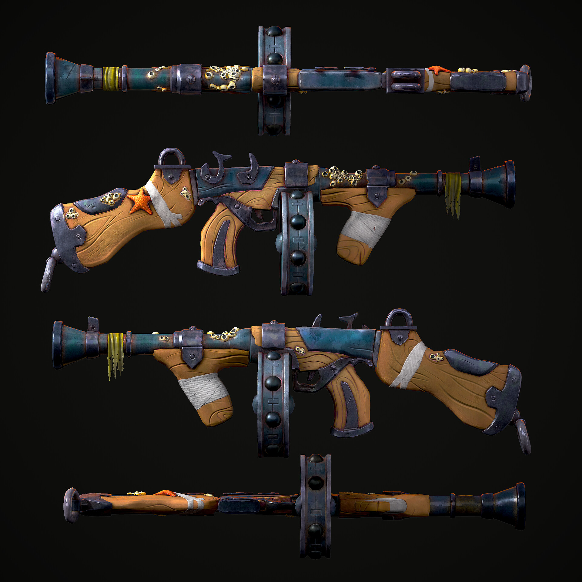 ArtStation - Stylized Thompson gun