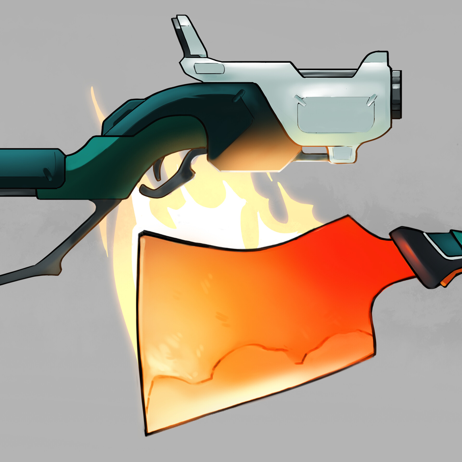 ArtStation - Flame Cleaver / Flare Gun - Weapon Concepts