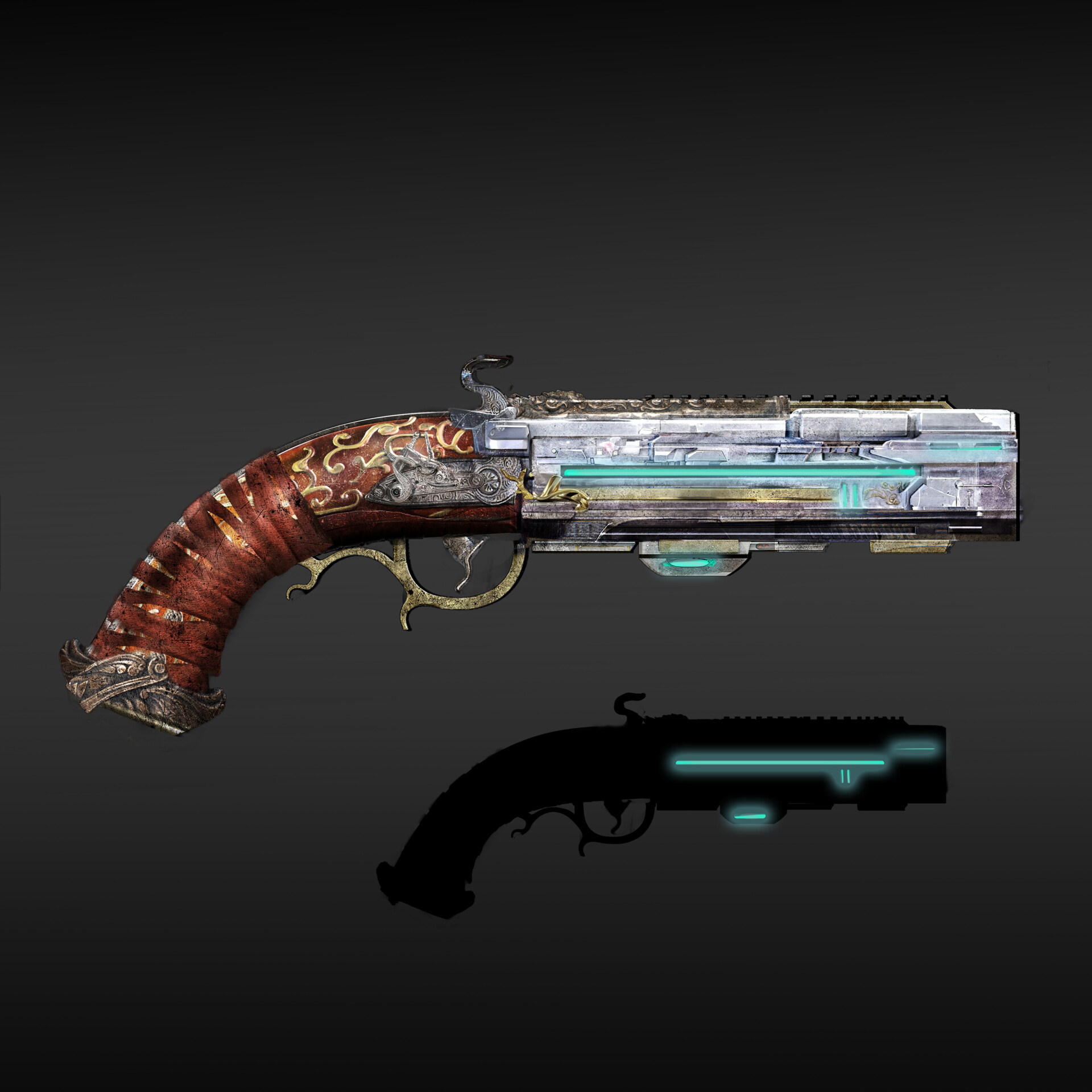 ArtStation - Cyber Pirate Weapon - Gun