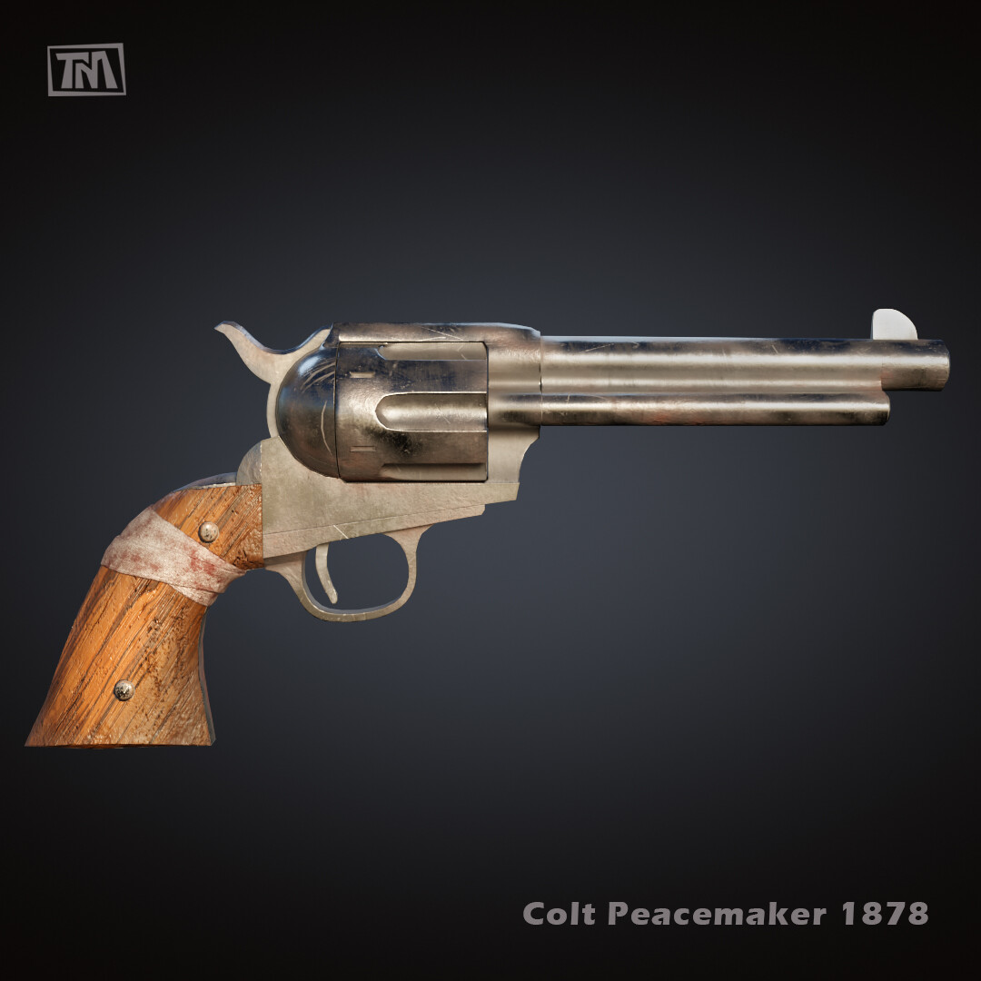 ArtStation - 1878 Colt Peacemaker Revolver game asset