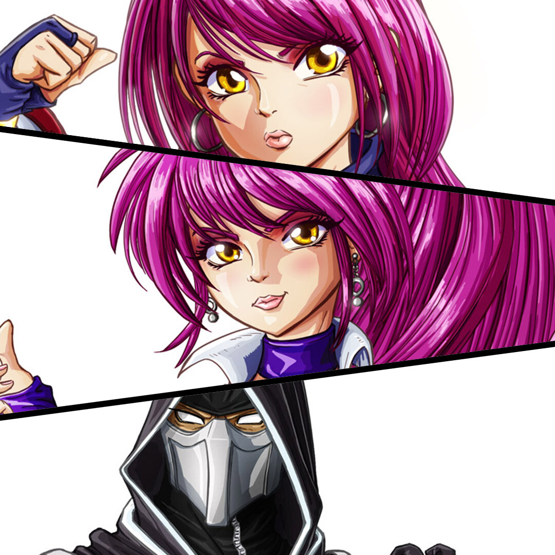 ArtStation - Cel-shaded Characters (Kaye, Lv. 2 Kaye and Fuhata)