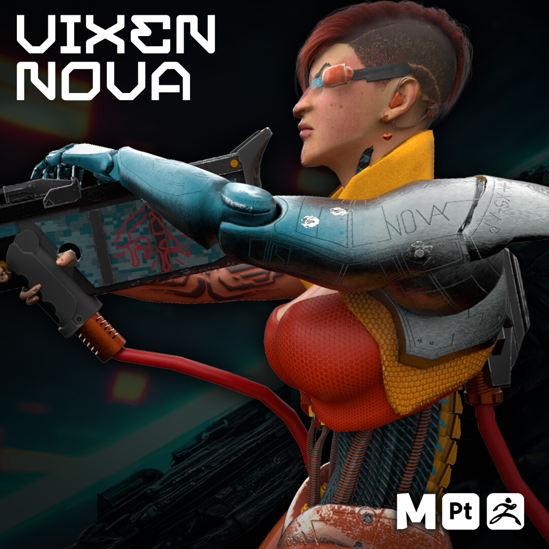 ArtStation - Vixen Nova (Female Cyborg Game Character)
