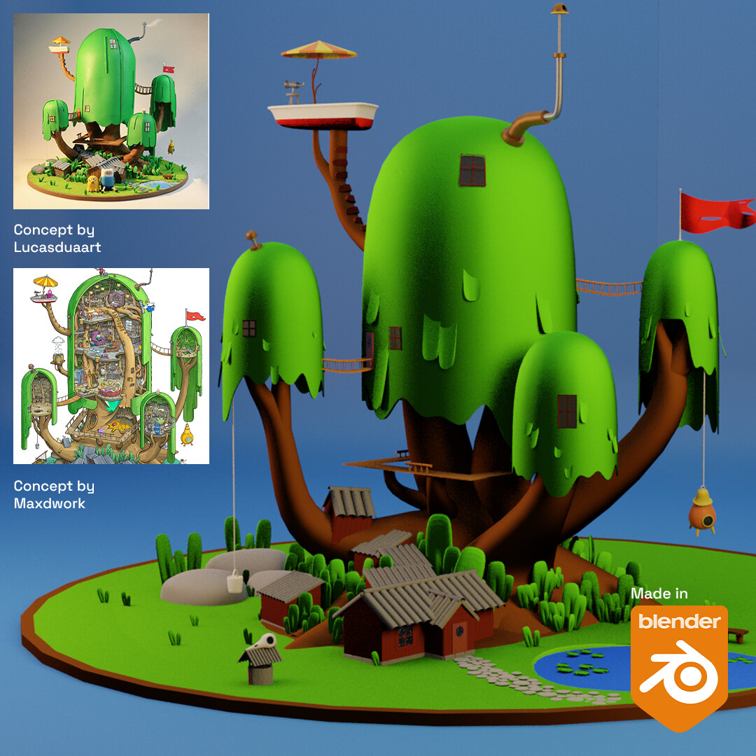 ArtStation - Diorama Adventure Time - Tree Fort
