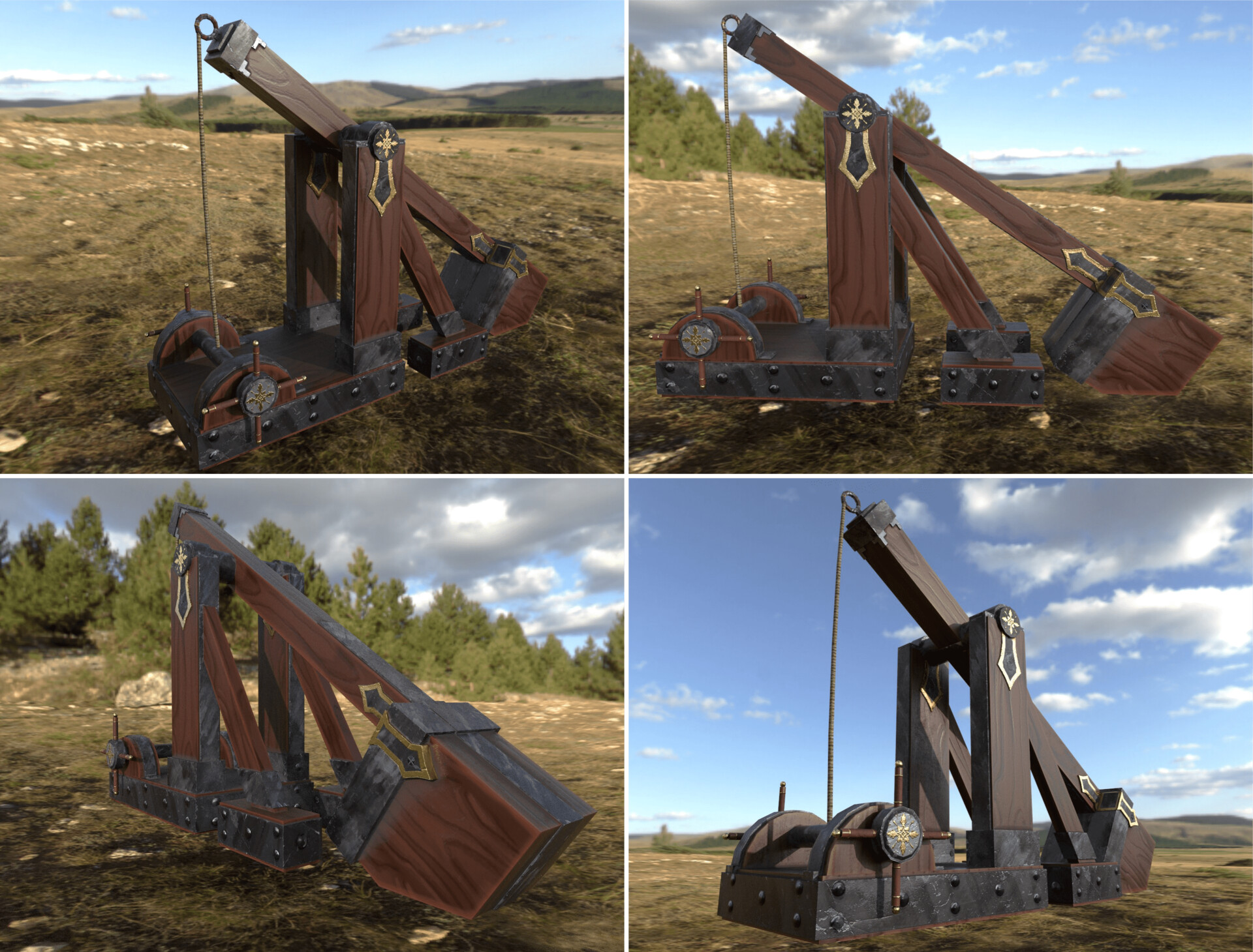 ArtStation - 3D Prop for "Divine Defense": Big Hammer Trap