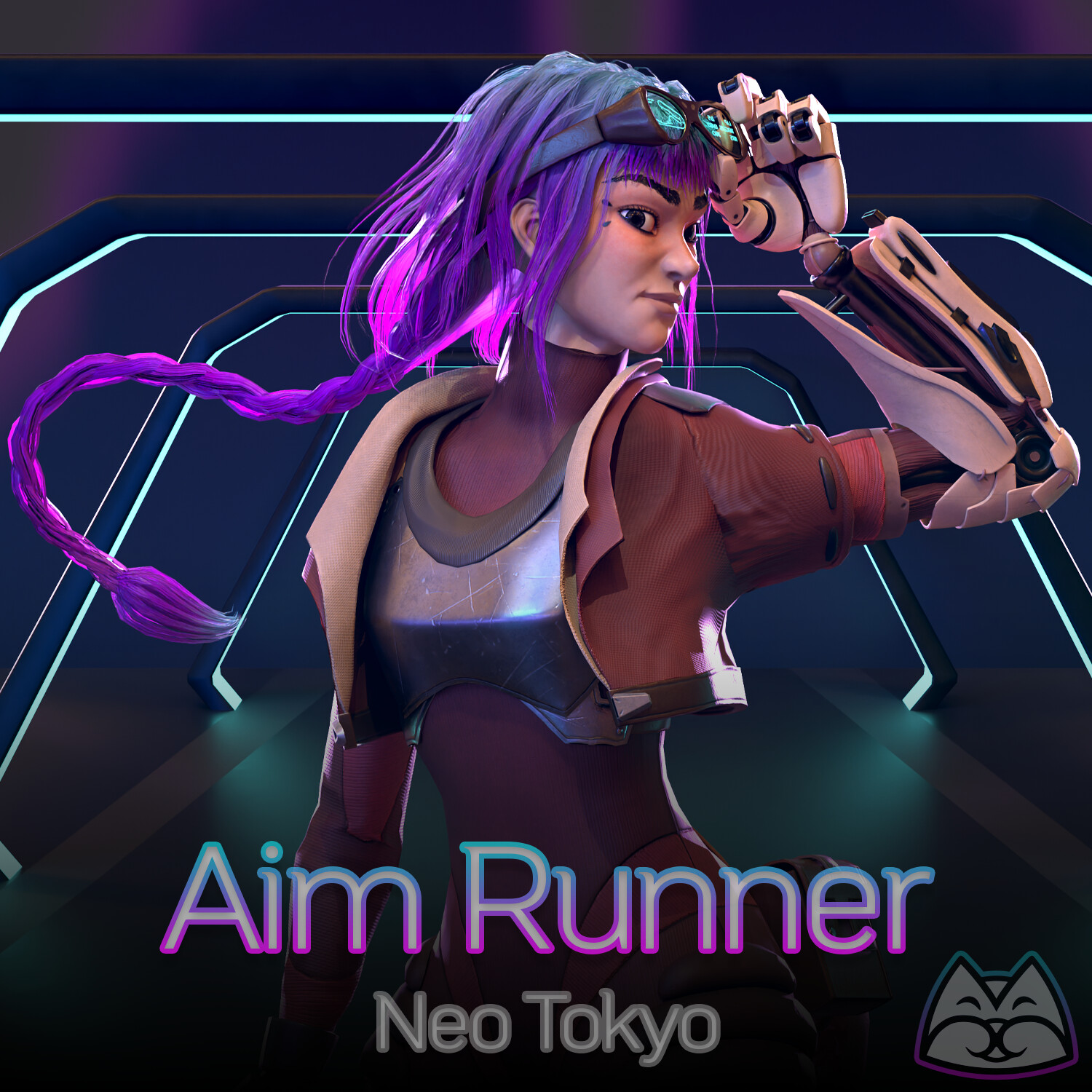 ArtStation - Aim Runner || Neo Tokyo: Exponential Reality ArtStation challenge
