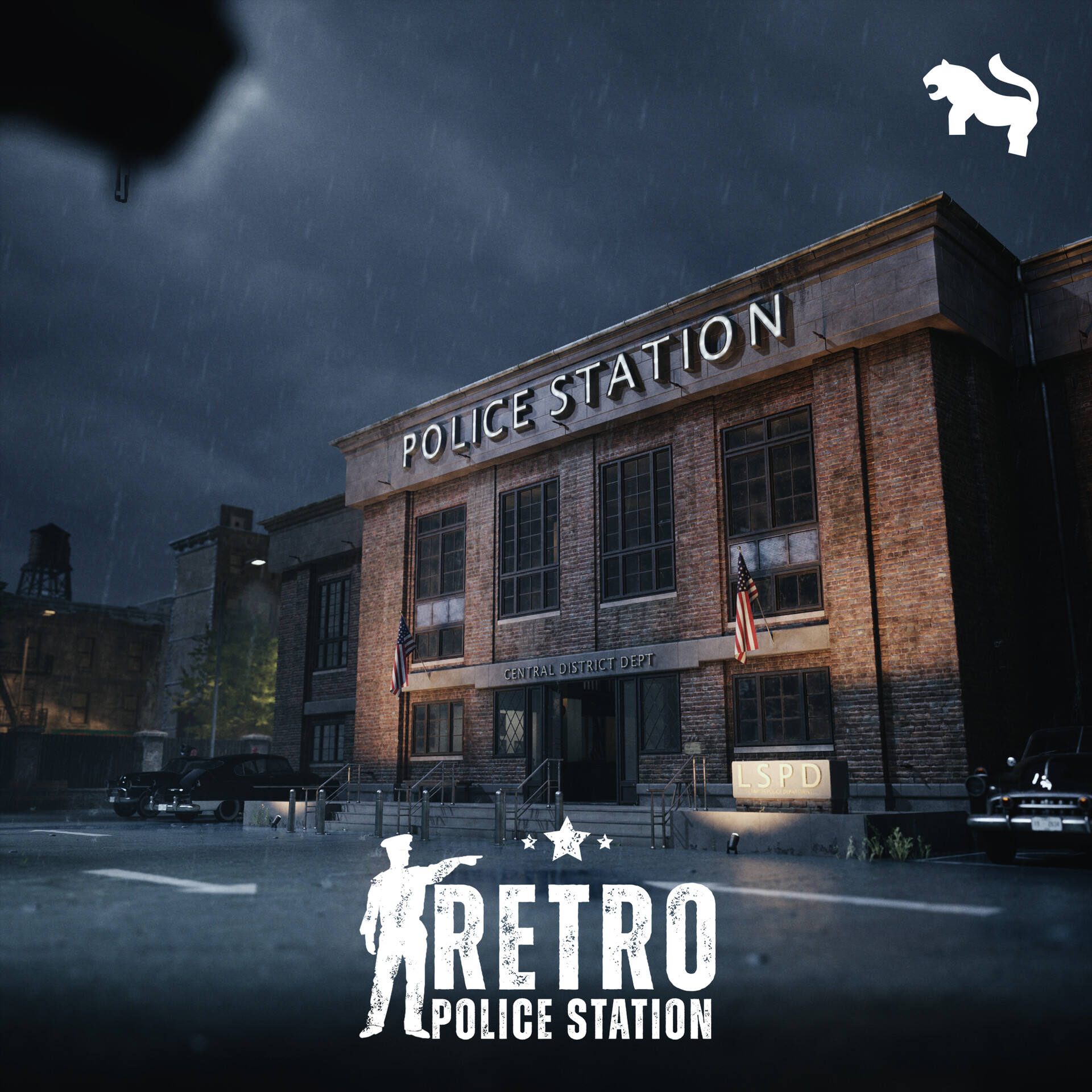 ArtStation - Retro Police Station Environment | Night