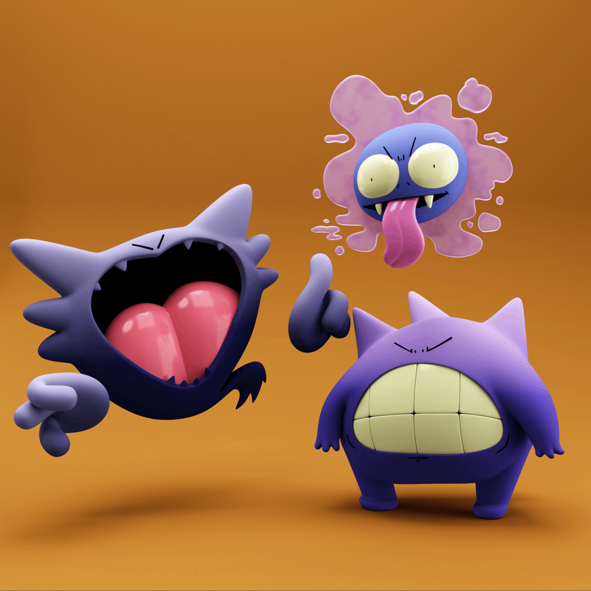 ArtStation - Lavender Town Ghost Pokémon (Original Artwork by: gumshoegumshoe)