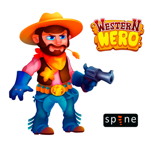 ArtStation - WESTERN HERO: Character Spine 2D Animation