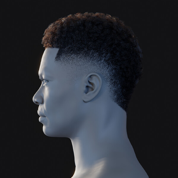 ArtStation - Blender hair groom - Fade 005 (mohawk)