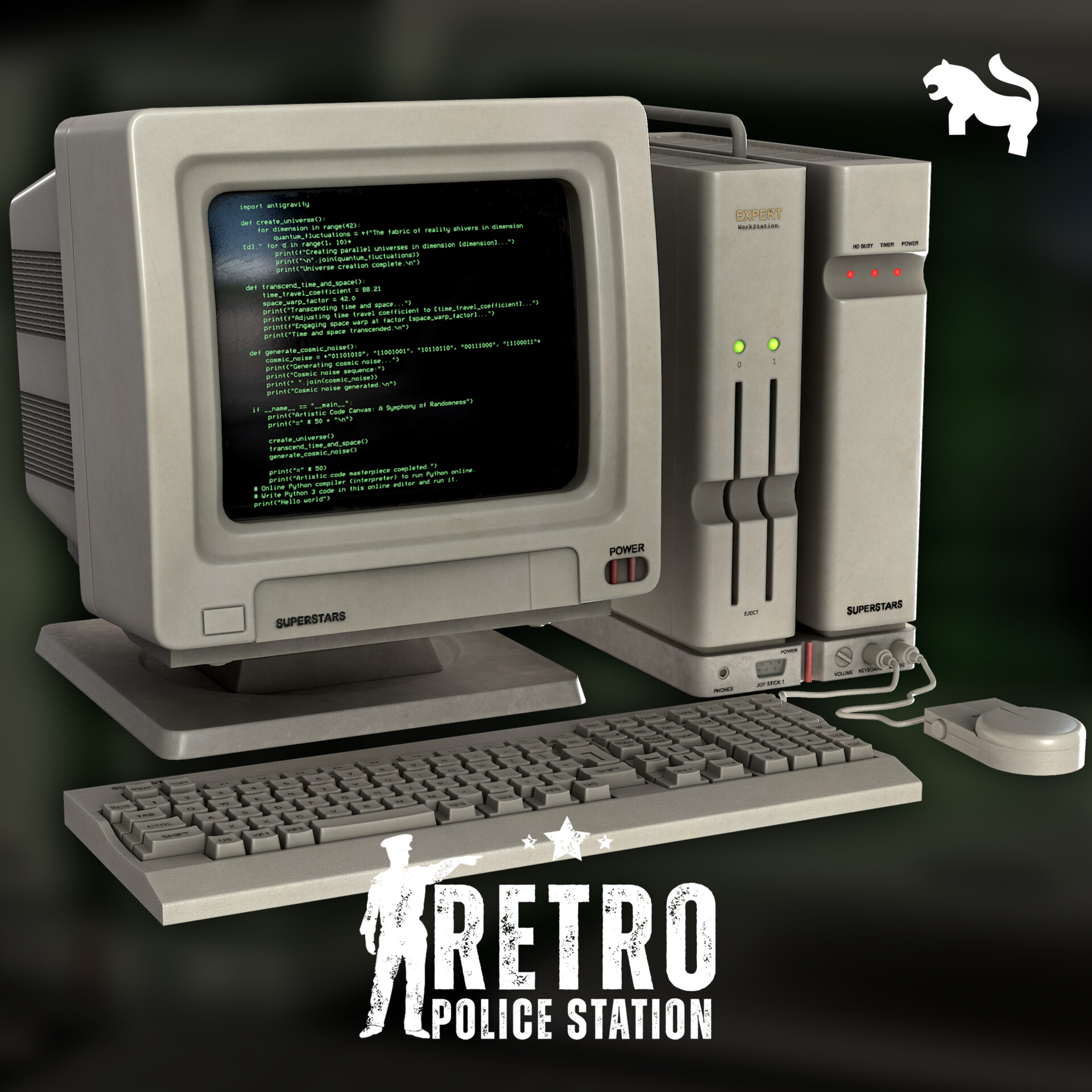 ArtStation - Computer - Retro Police Station