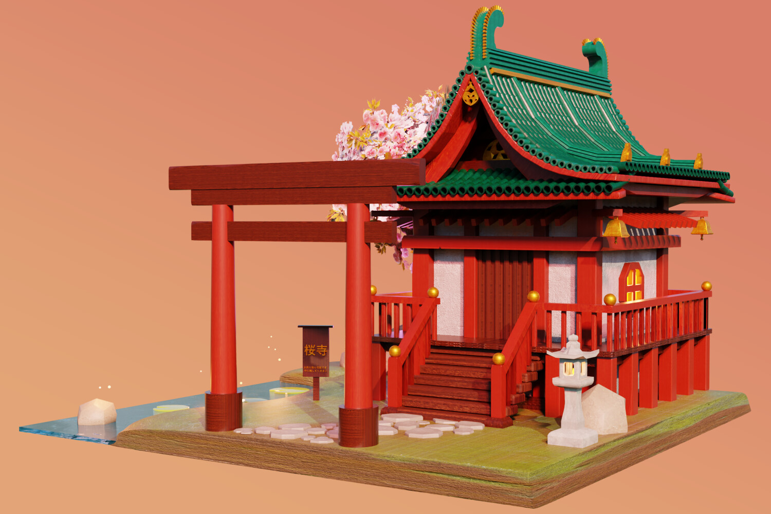 ArtStation - Small Japanese temple
