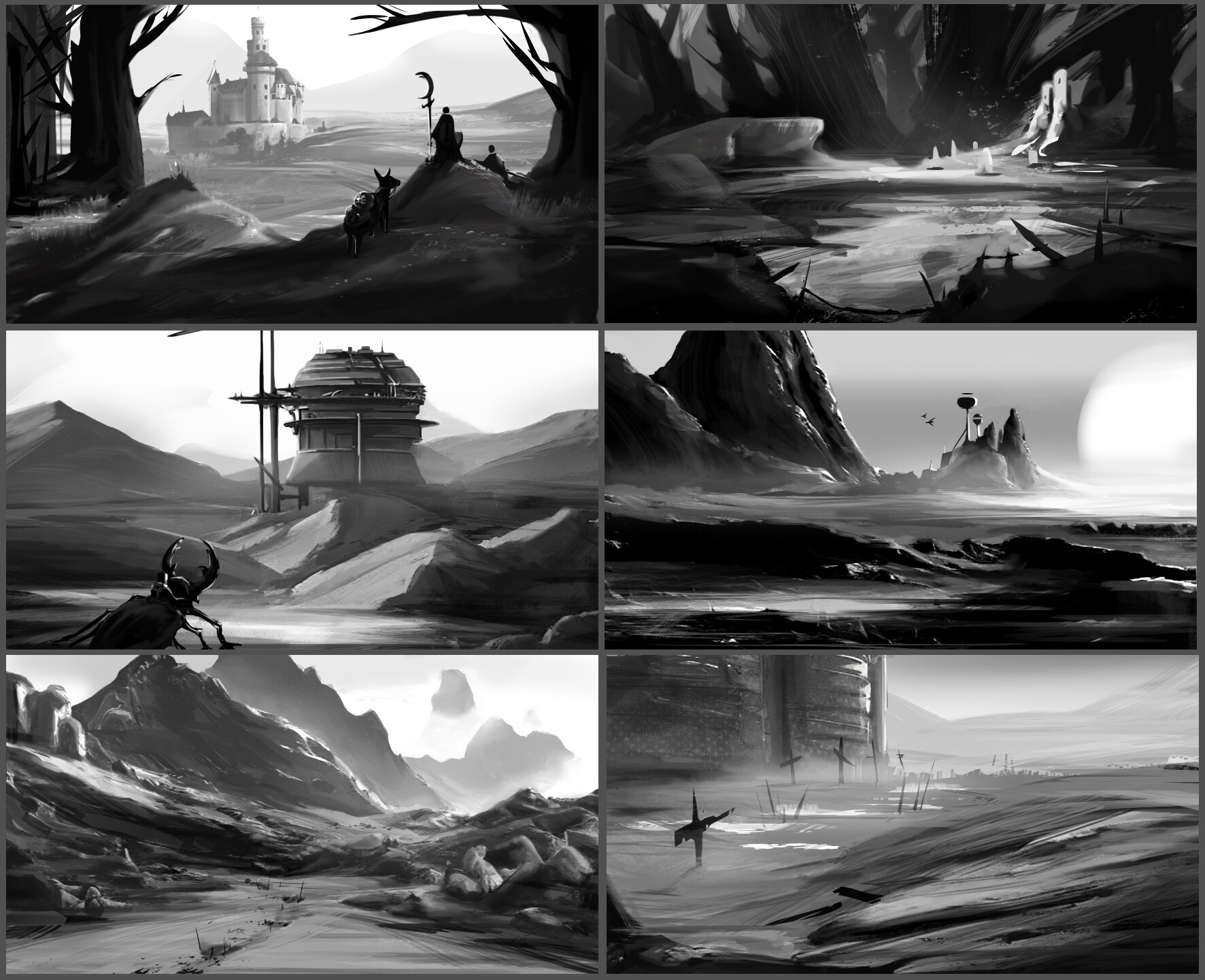 ArtStation - Composition sketches