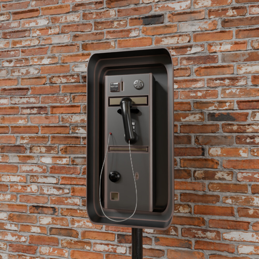 ArtStation - Slightly rusted Payphone - Game Asset creation