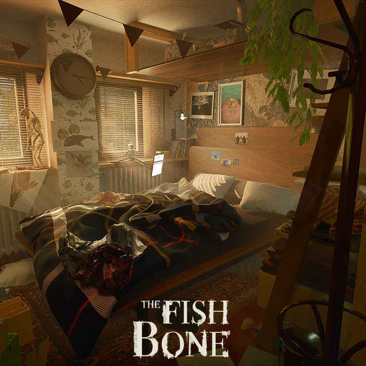 ArtStation - The Fish Bone - bedroom and bathroom designs