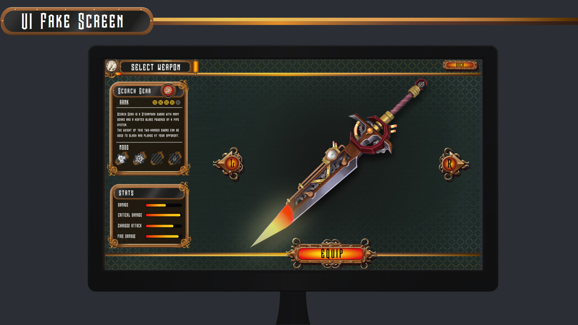 ArtStation - Heated Steampunk Sword's UI