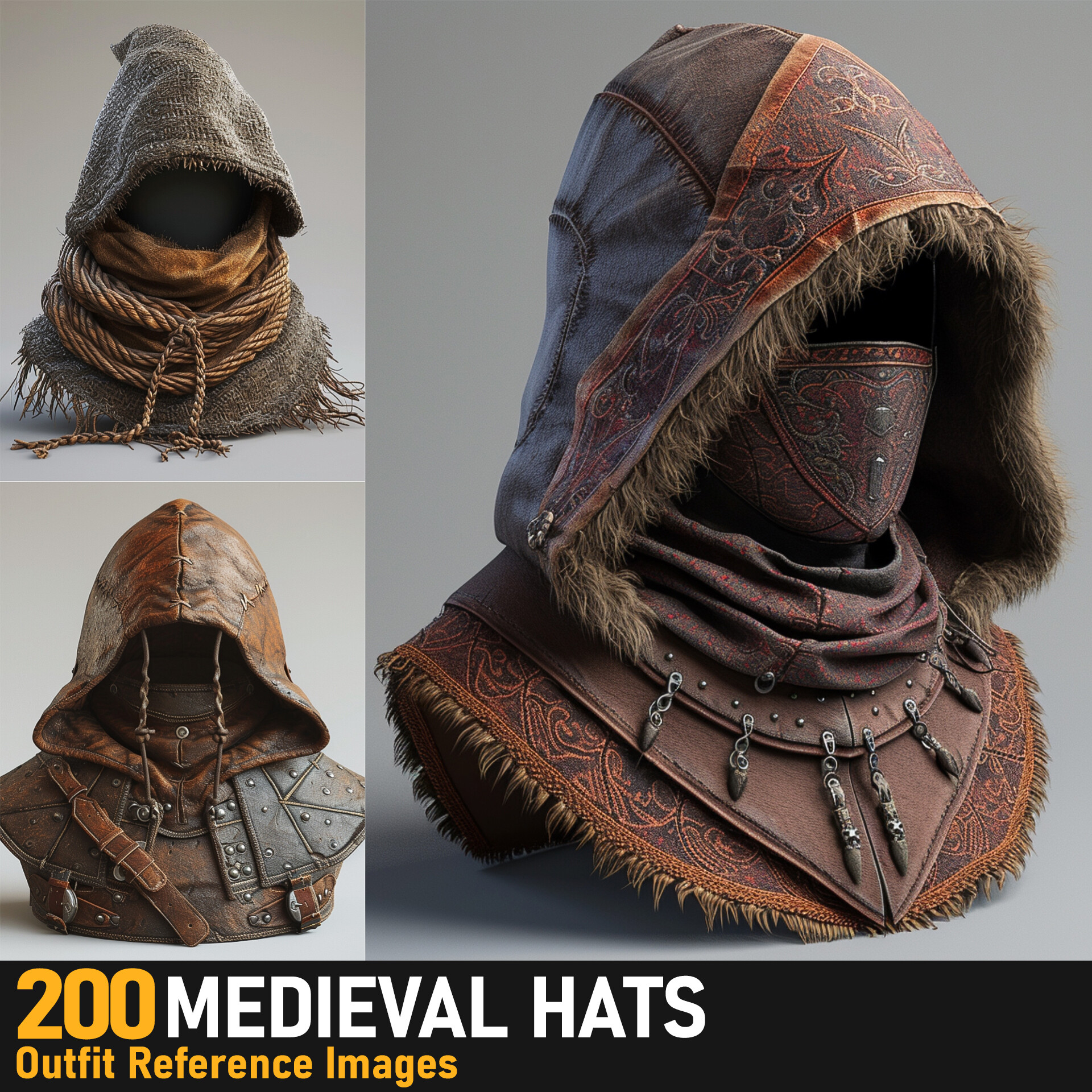 ArtStation - Medieval Hat VOL.01|4K Reference Images