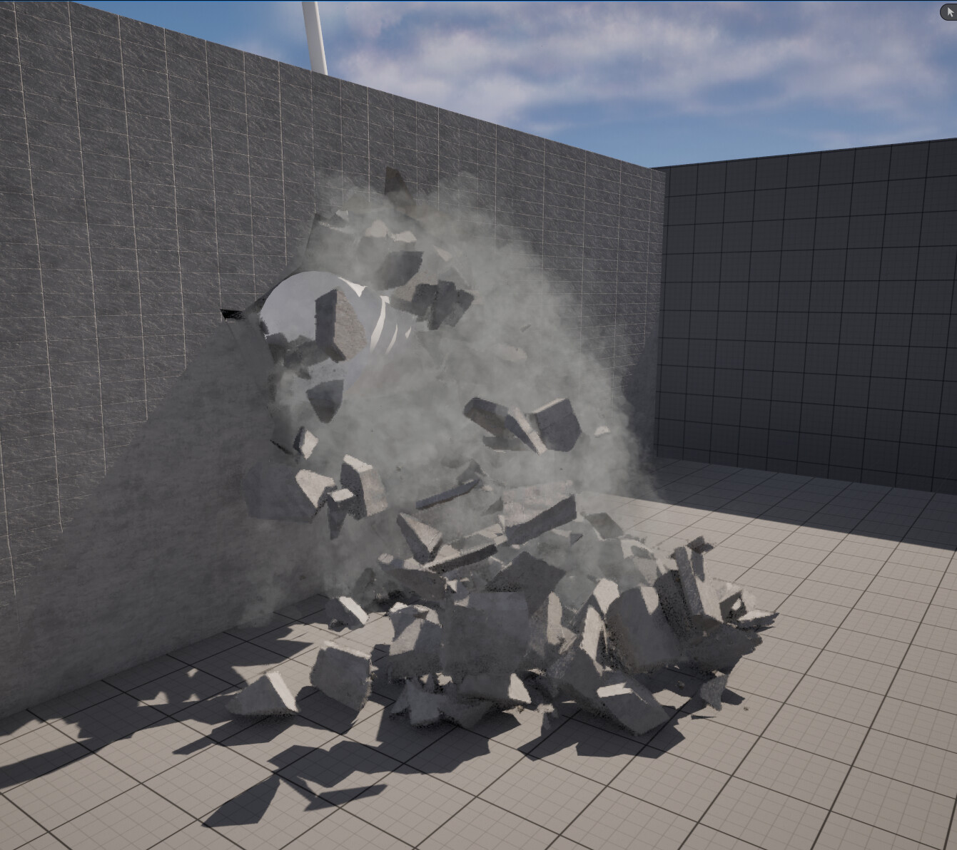 ArtStation - Destruction, Smoke, and Fire with Chaos, Niagara, and Embergen