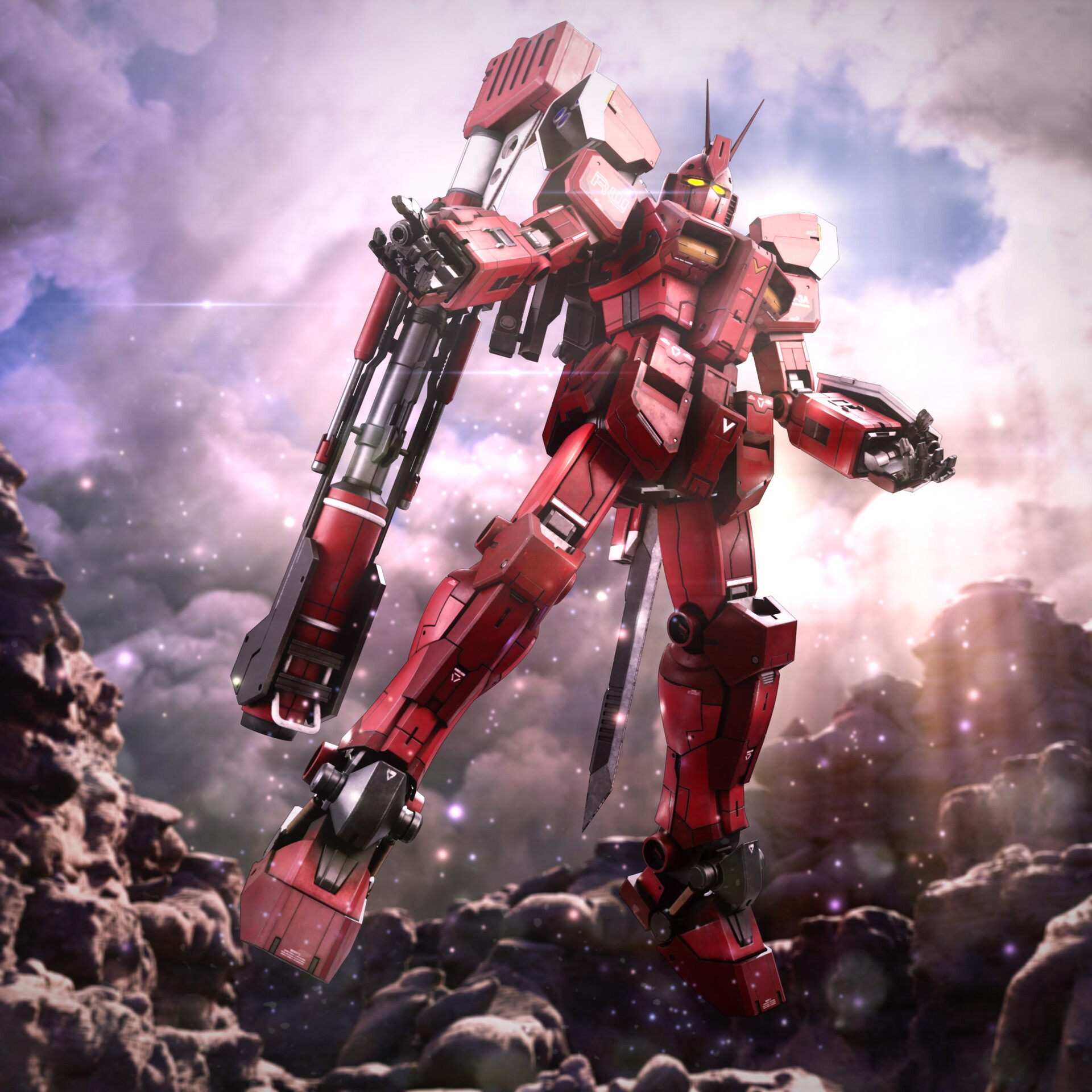 ArtStation - PF-78-3 Perfect Gundam lll Amazing Red Warrior