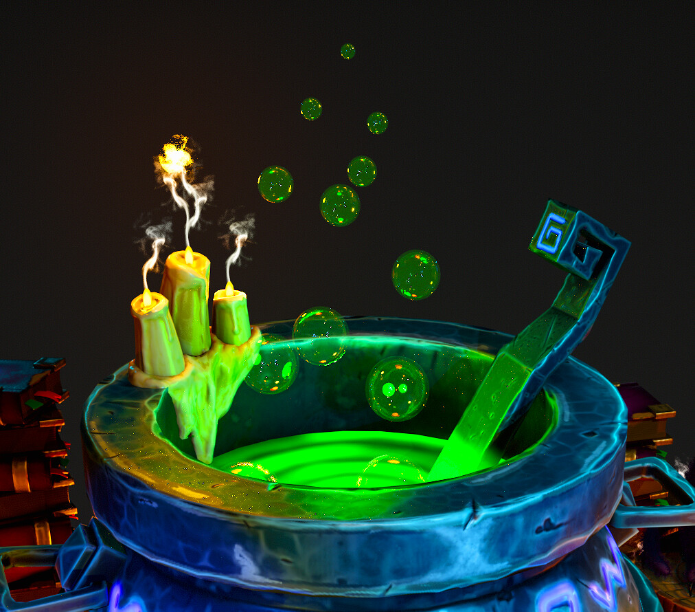 ArtStation - Stylized witch cauldron