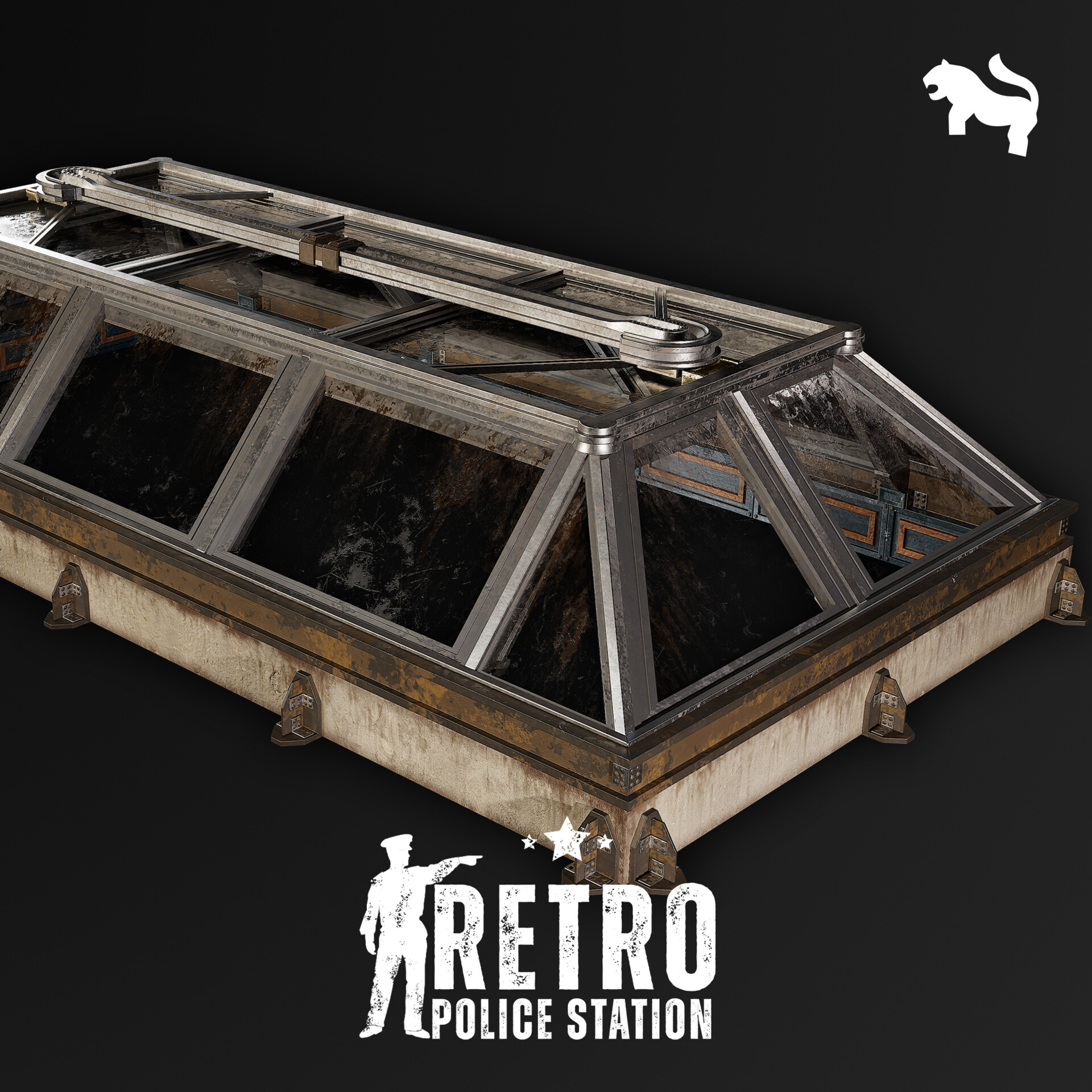 ArtStation - Retro Police Station / Skylight Window and Security Booth