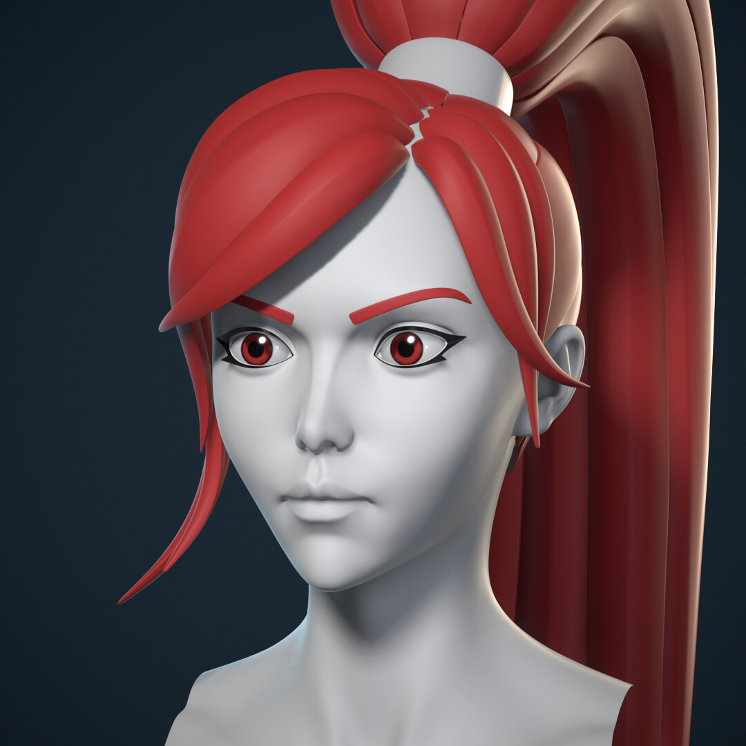 ArtStation - Stylized Female Head Basemesh - Swordswoman