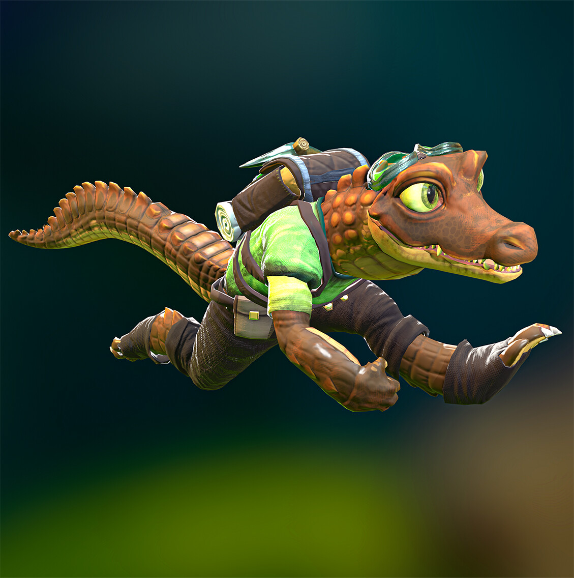 ArtStation - Dwerg, the dwarf crocodile