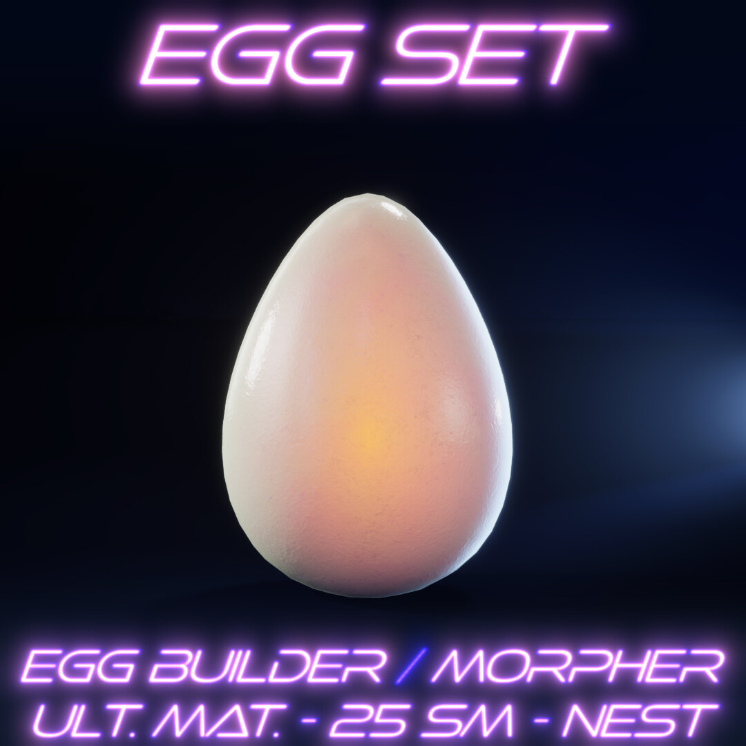 ArtStation - Egg Set with Morpher and ultimate material.