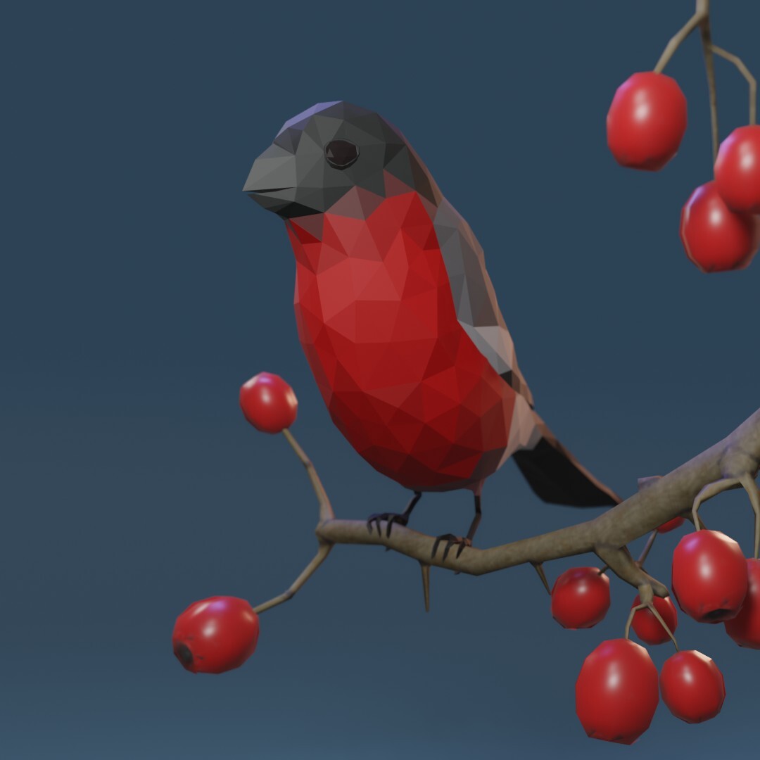 ArtStation - LowPoly Bullfinch