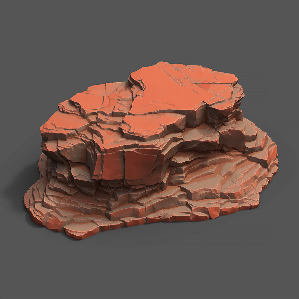 ArtStation - Stylized desert rock