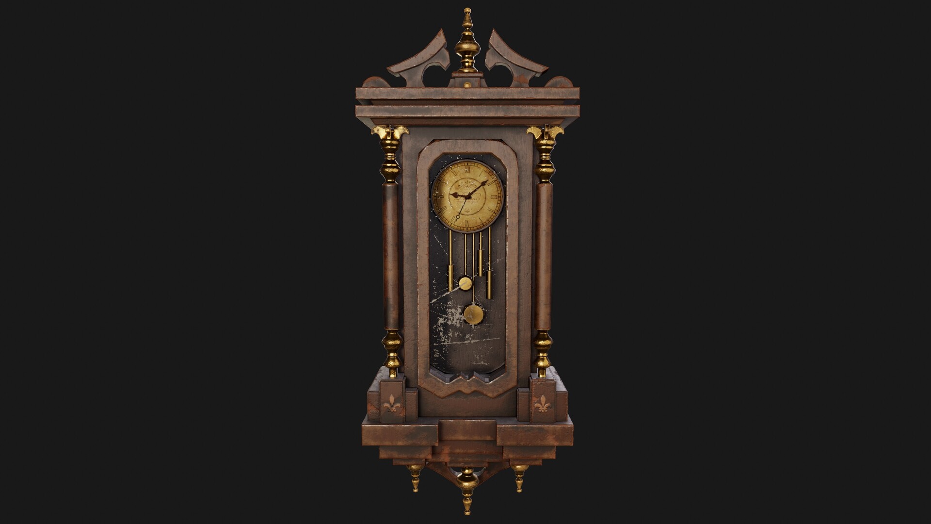 ArtStation - Old Wall Clock with Pendulum