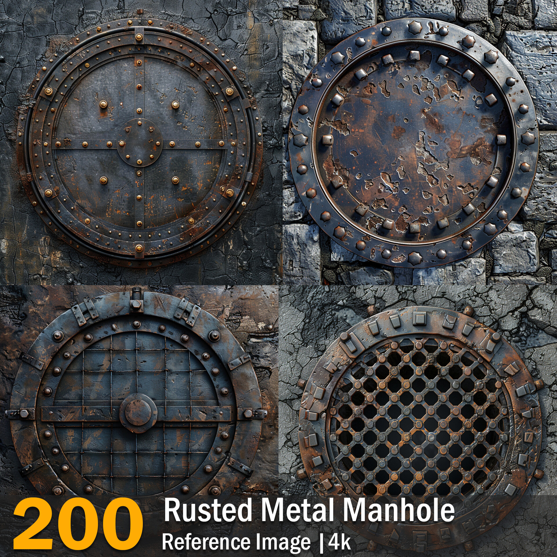 ArtStation - Rusted Metal Manhole | Reference Images | 4K
