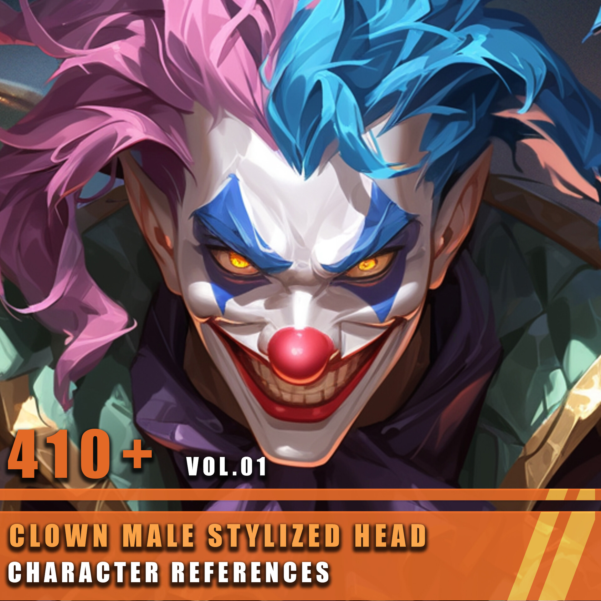 ArtStation - 410+ Clown Male Stylized Head - Character References Vol.01