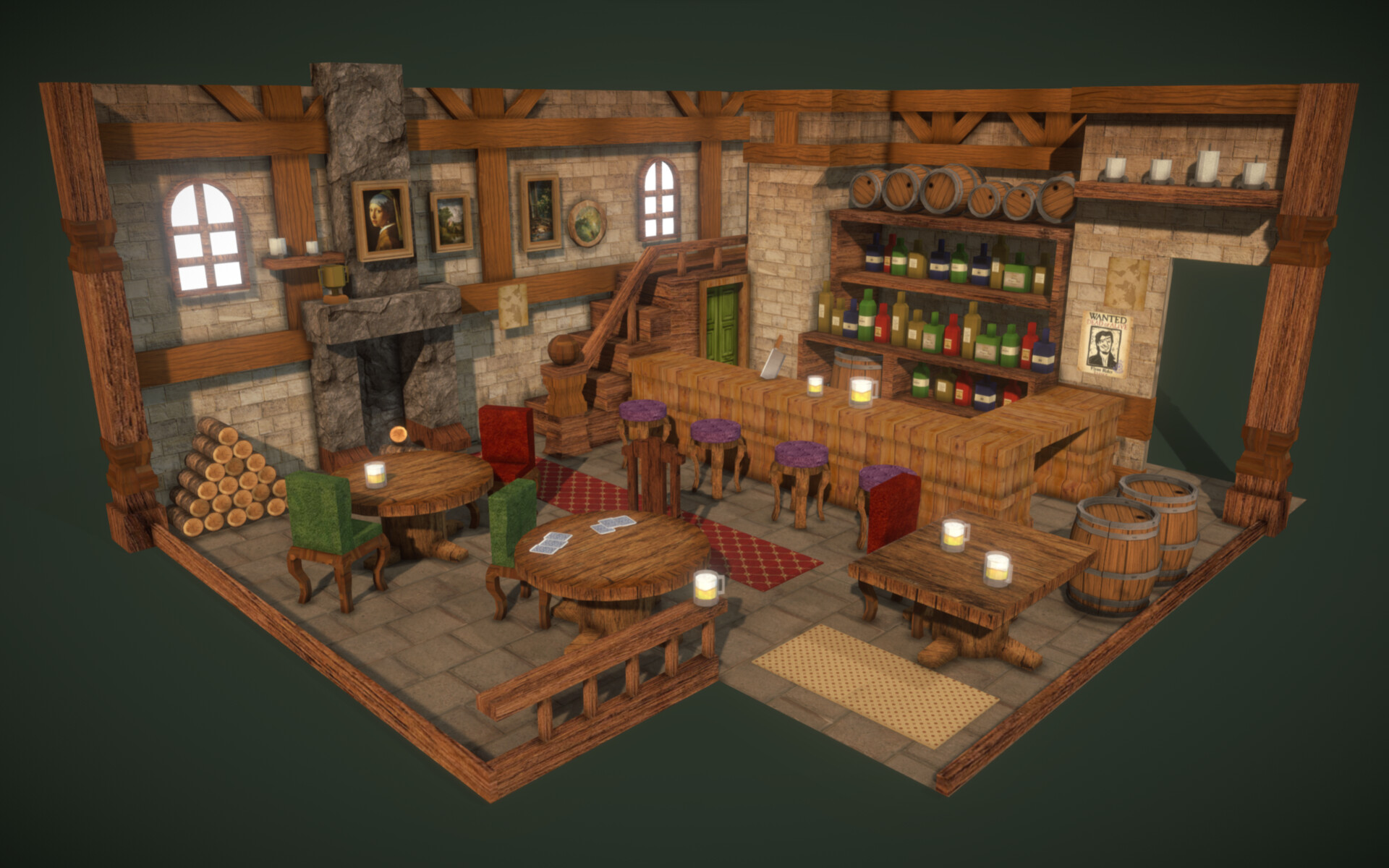 ArtStation - Semi-organic Interior Design - Pub
