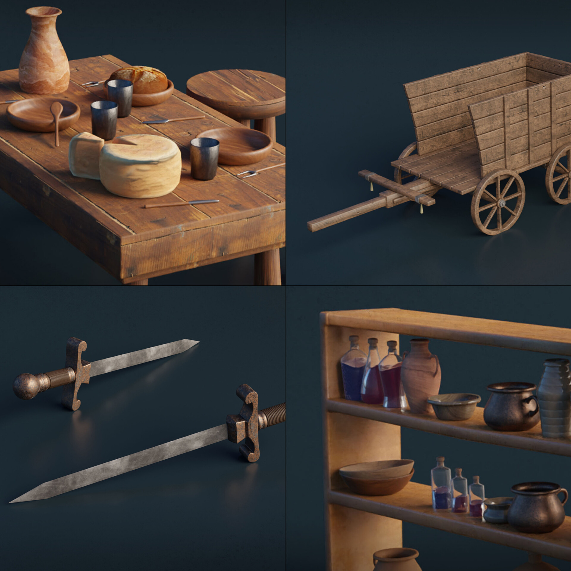 ArtStation - Medieval props