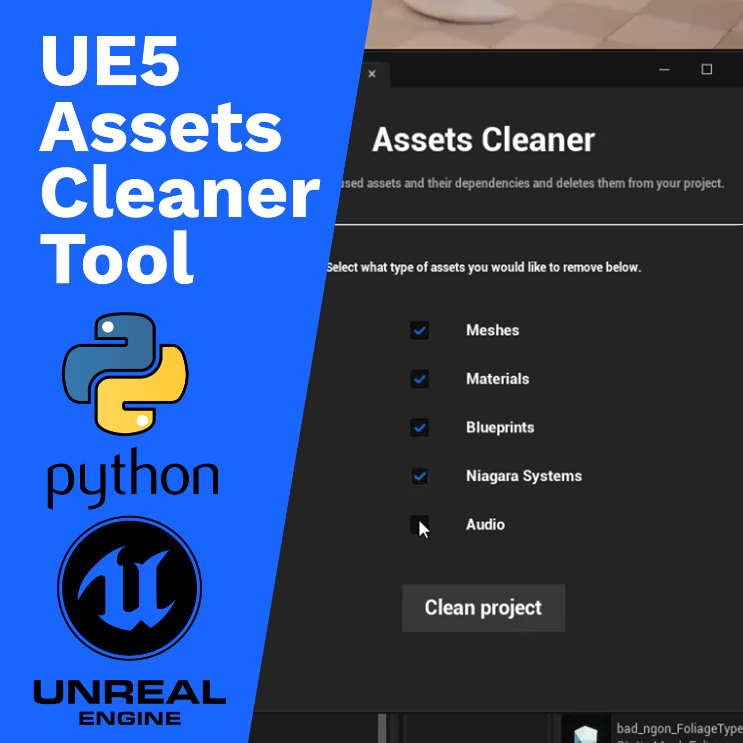 Sophia Boss Portfolio - Unreal Engine Project Cleaner Tool