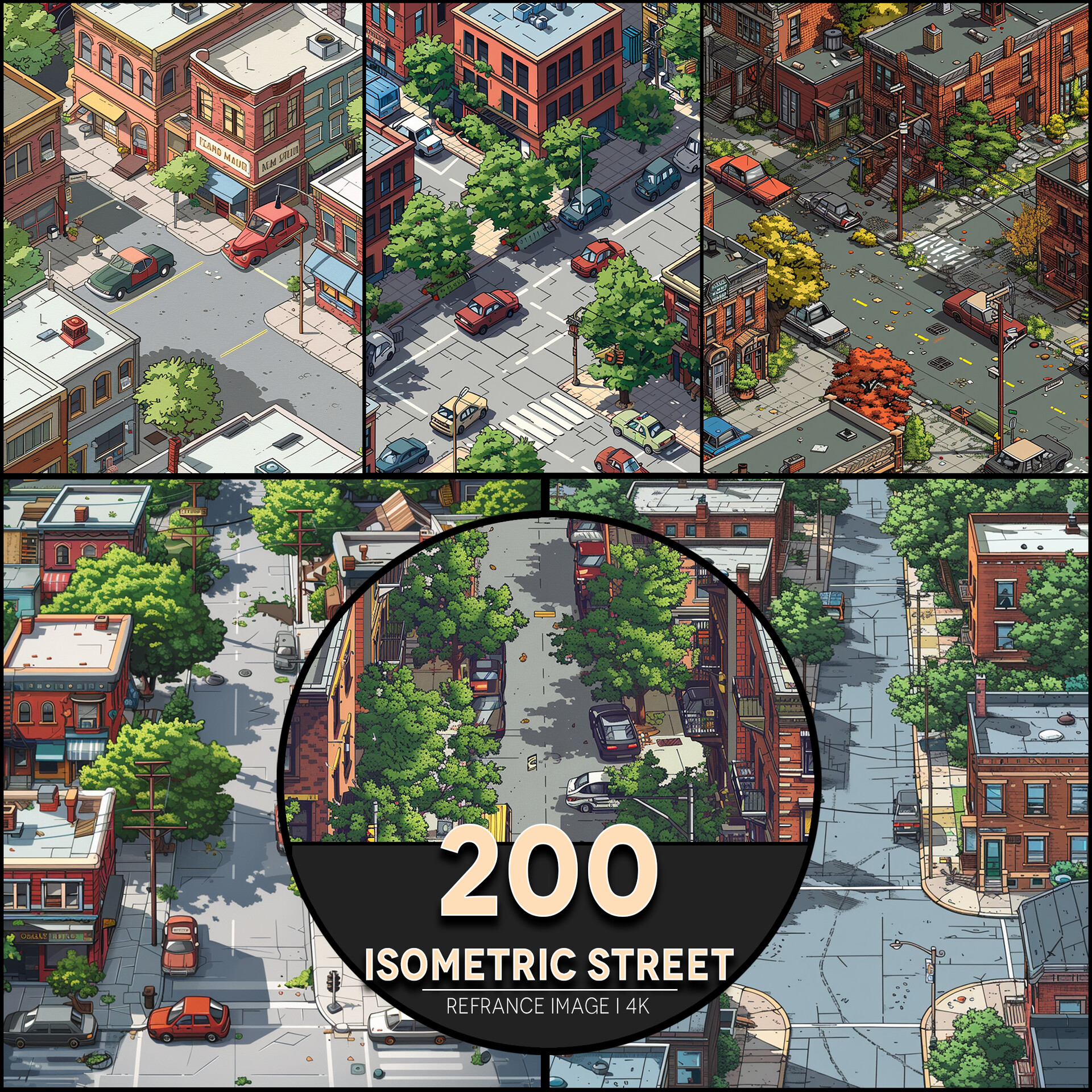 Pixel Ref - Isometric Street 4K Reference/Concept Images